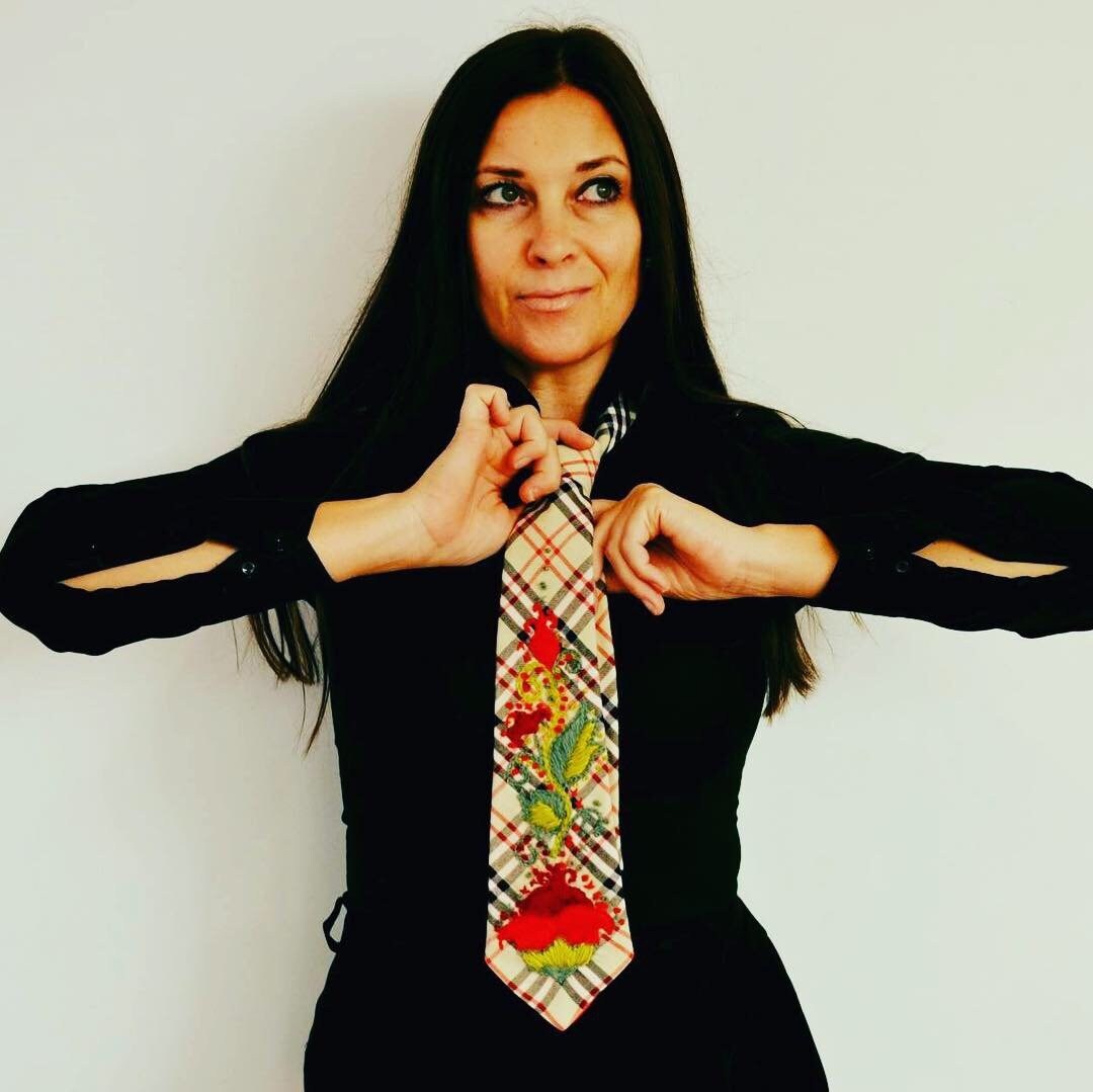 Women Tie With Rose, Cotton Flowers Tie, Jewelry Women Ties, Embroidery ...
