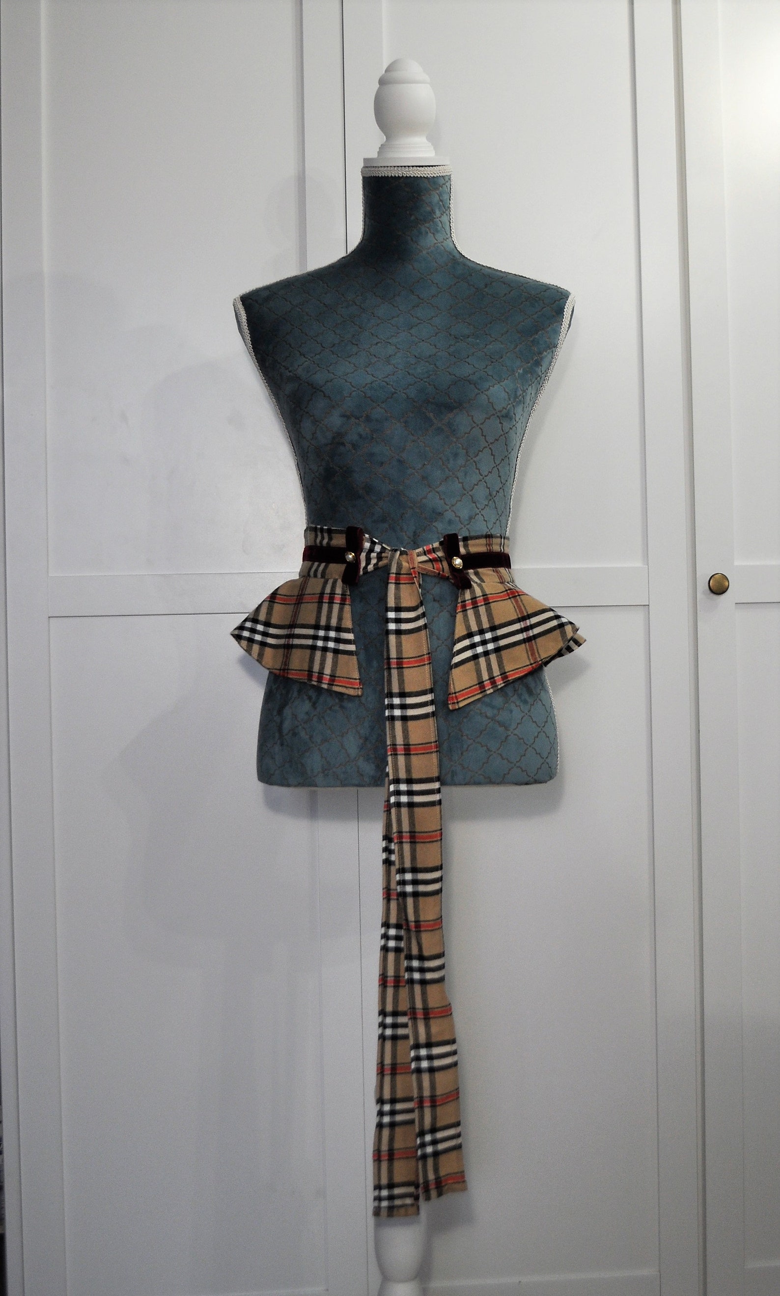 Plaid Ruffle Belt Fabric Ruffle Belt Fabric Belt Long Tie - Etsy