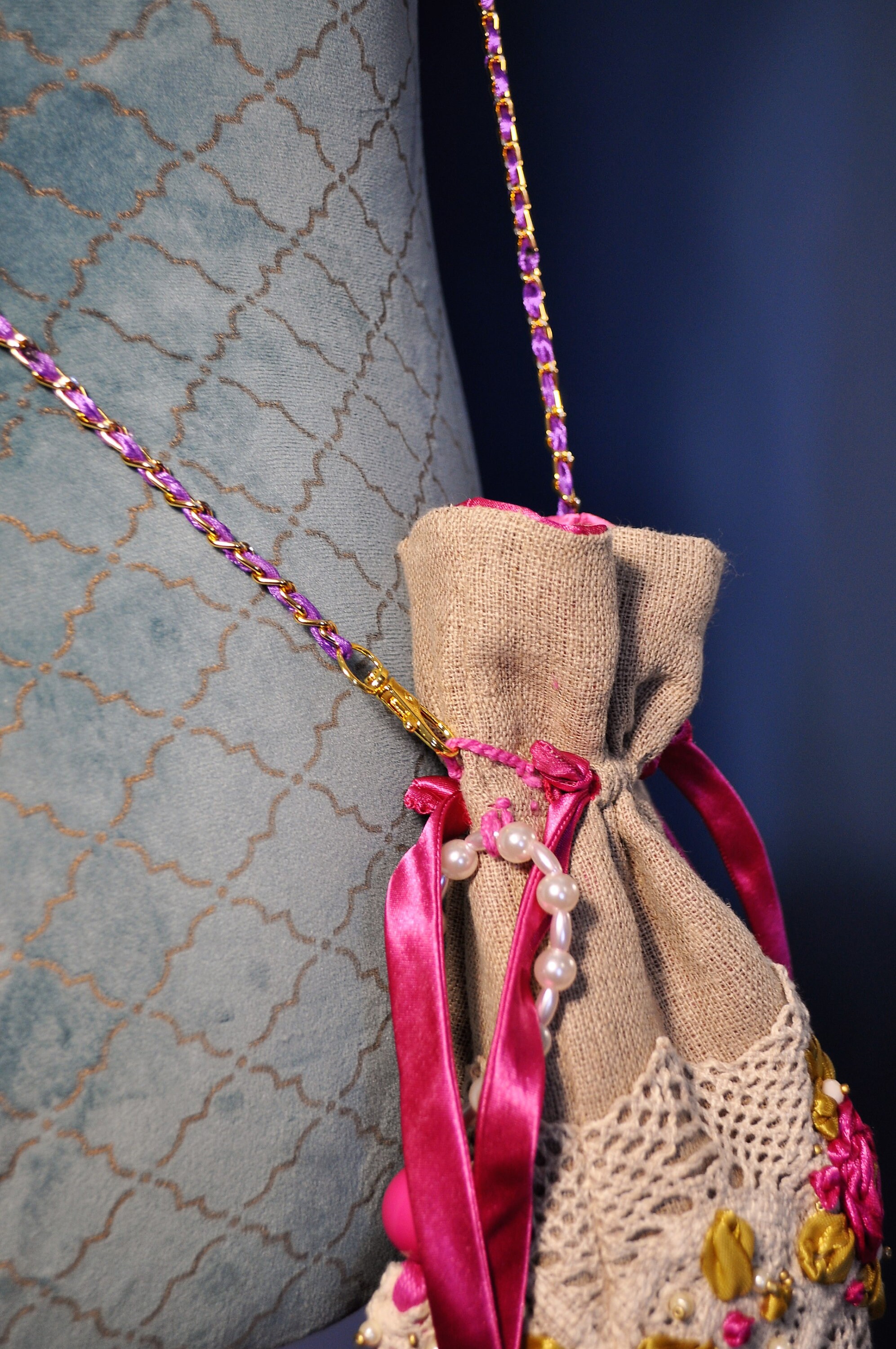 Linen Sack Bag, Linen Rustic Bag, Embroidery Linen Bag, Linen Lace Sack ...