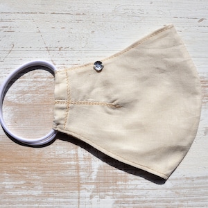 Designer Beige Mask, Mask With Ties, Triple Layer Mask, Decorative Mask ...