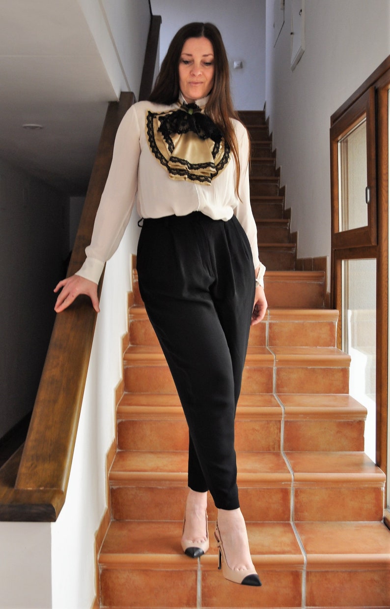 Silky Lace Jabot Lace Cold Jabot Three Pieces Jabot Silk - Etsy