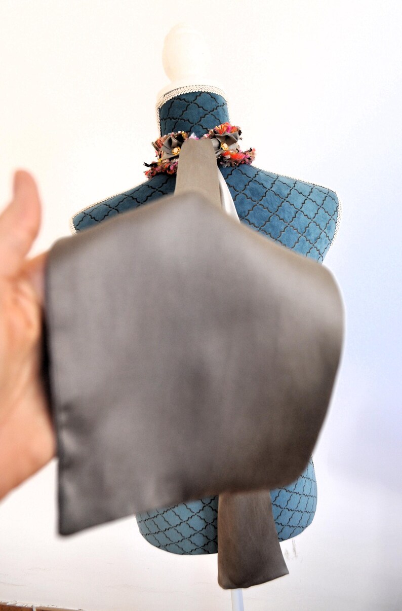Tweed Ruffle Jabot, Fashionable Tie, Victorian Jabot, Tweed Fringe ...