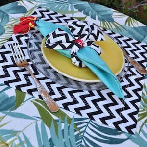 Tropical Tablecloth, Green Red Tablecloth, Cotton Tablecloth, Dining ...