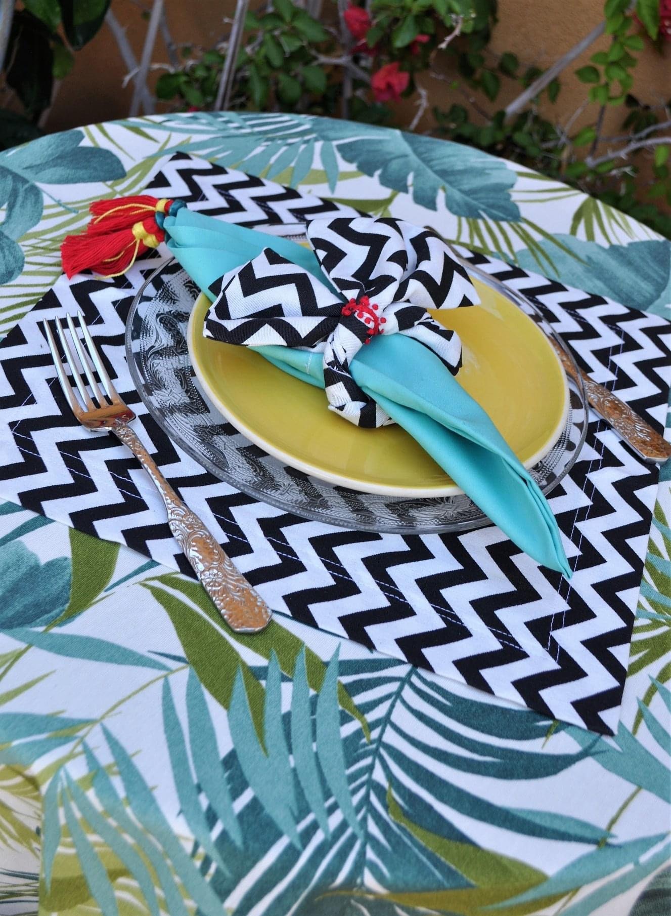 Tropical Tablecloth, Green Red Tablecloth, Cotton Tablecloth, Dining ...