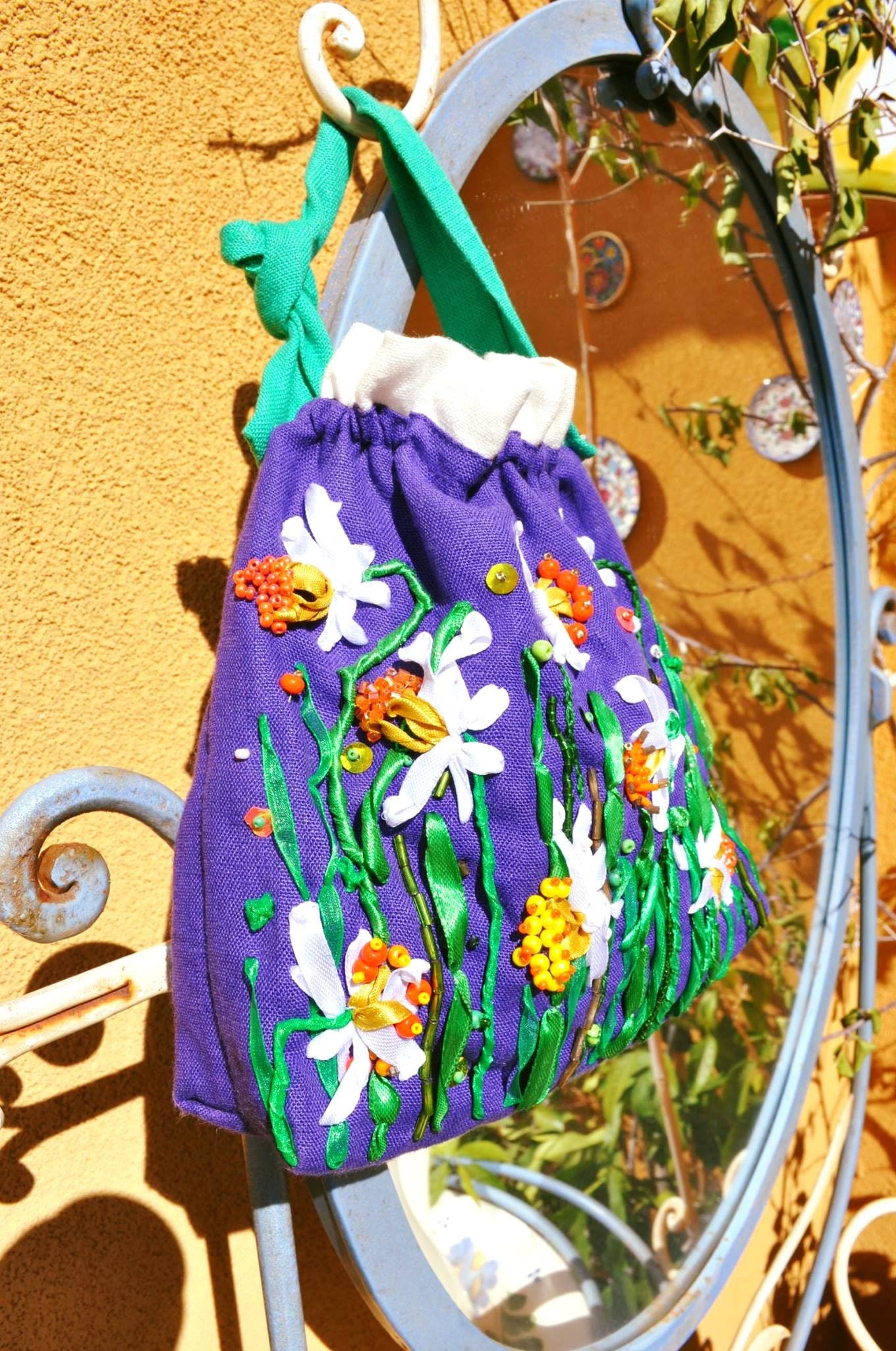 Linen sack bag linen rustic bag embroidery linen bag linen | Etsy