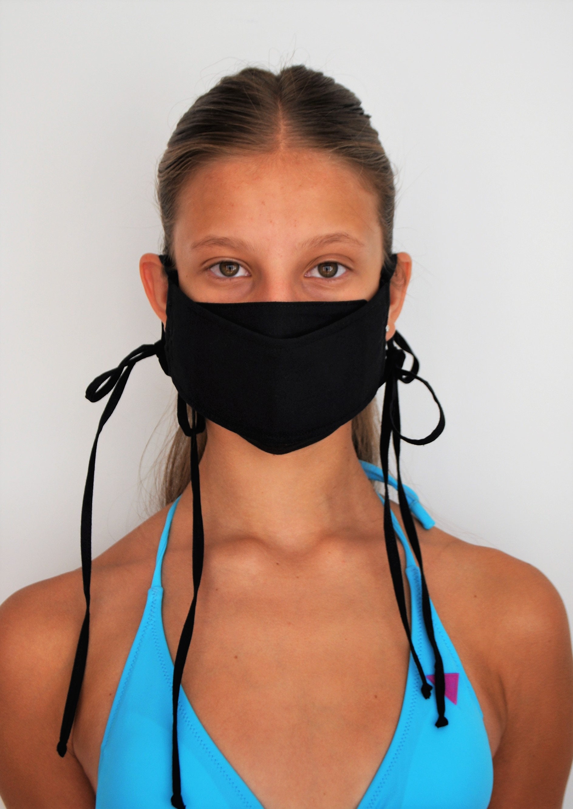 Designer Black Mask Mask With Ties Triple Layer Mask - Etsy