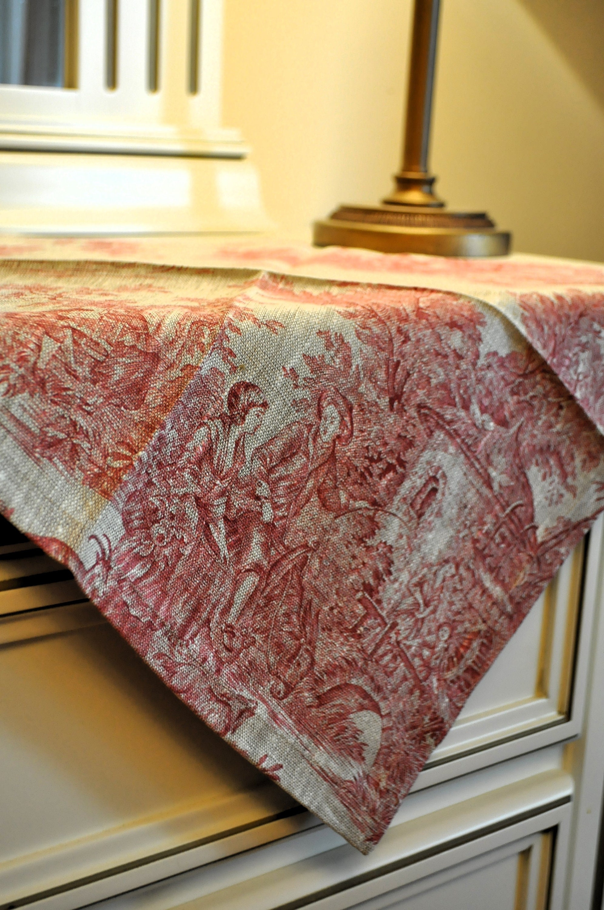 Toile De Jouy Napkin, Linen Vintage Napkin, Vintage Style Napkin, 6 ...