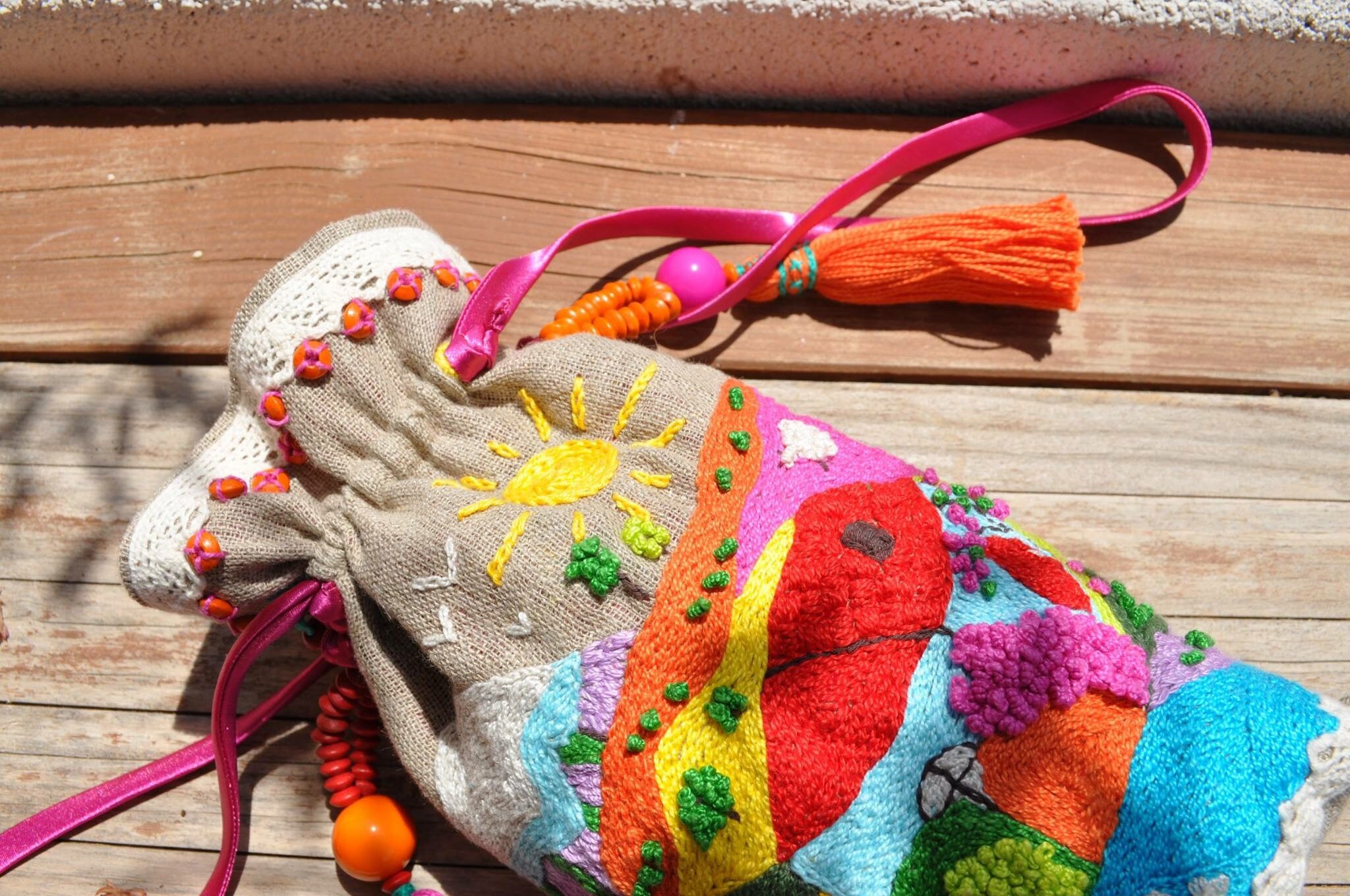 Linen Sack Bag Linen Rustic Bag Embroidery Linen Bag Linen | Etsy