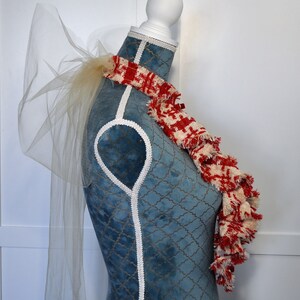 Tweed Ruffle Jabot, Tweed Fringe Jabot, Houndstooth Jabot, Coquillier ...