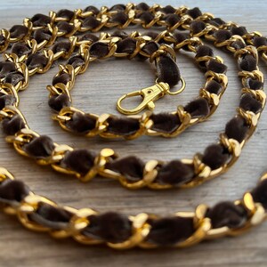 Bags Chain Strap Clutch Chain Strap Gold Brown Chain Chain - Etsy
