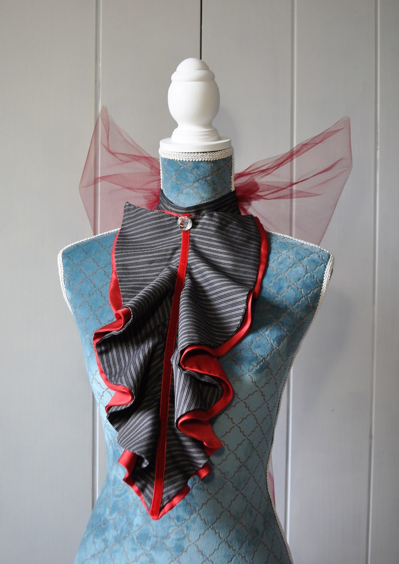 Necktie Ruffle Jabot, Lace Necktie Jabot, Coquillier Jabot Tie, Lace ...