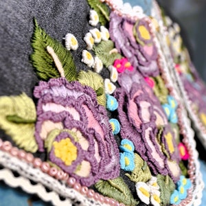 Embroidered Collar, Hand Embroidered, Peter Pan Collar, Brazilian Embroidery, DMC Yarn ...