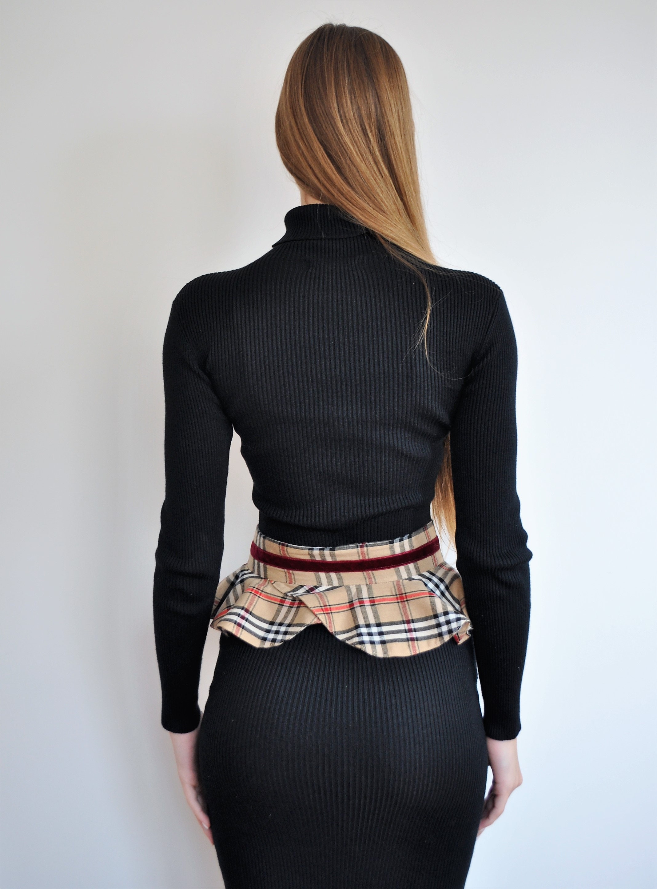 Plaid Ruffle Belt Fabric Ruffle Belt Fabric Belt Long Tie - Etsy