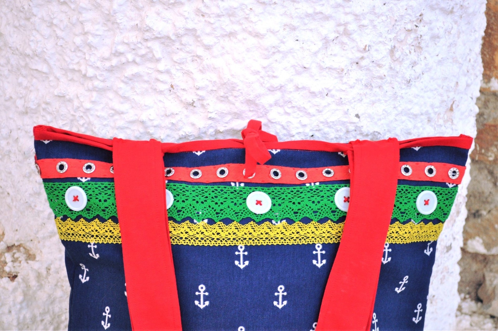 Beach Bag Sea Style, Large Blue Beach Bag, Tote Bag Sea Print, Beach ...