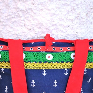 Beach Bag Sea Style, Large Blue Beach Bag, Tote Bag Sea Print, Beach ...