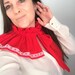 Extra Large Collar, Detachable Collar, Ruffle Red Collar, Embroidered ...