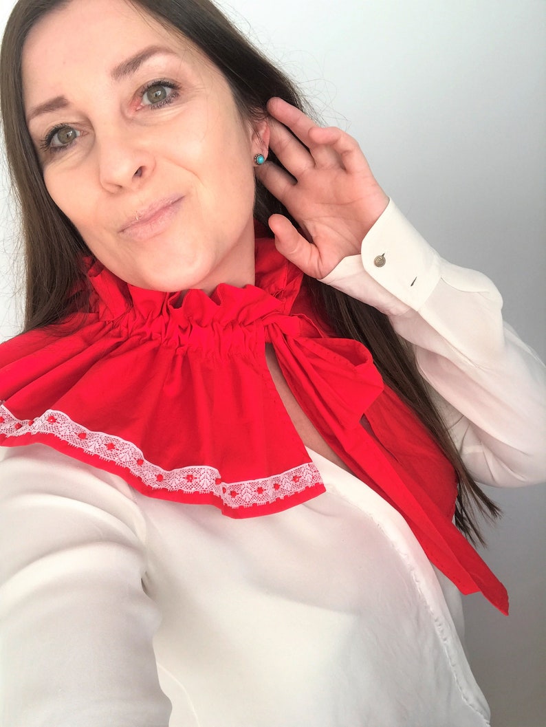 Extra Large Collar Detachable Collar Ruffle Red Collar - Etsy