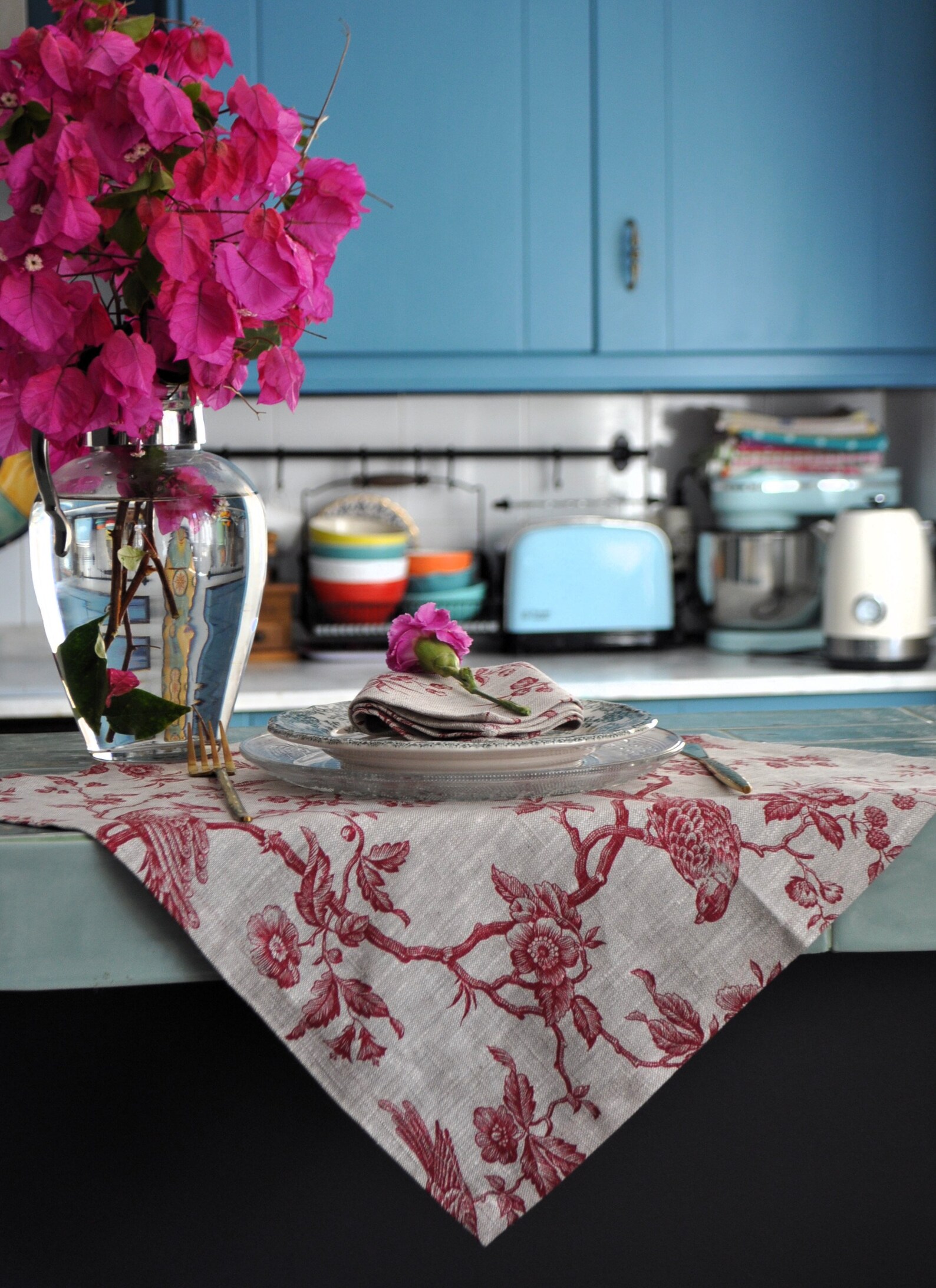 Toile De Jouy Napkin, Linen Vintage Napkin, Vintage Style Napkin, 4 ...