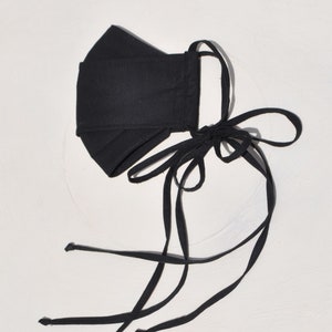 Designer Black Mask Mask With Ties Triple Layer Mask - Etsy