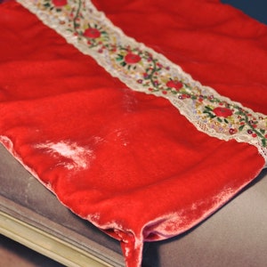 Bridal Velvet Bag Silk Velvet Sack Bag Bride Red Pouch Bag - Etsy