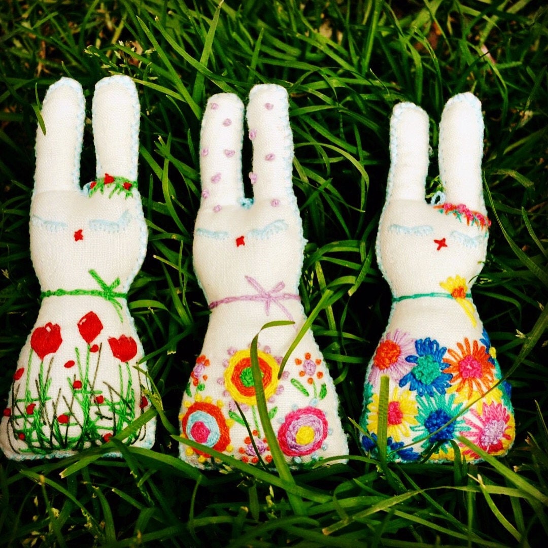 Linen Easter Bunny Rustic Easter Bunny Embroidery Bunnies - Etsy