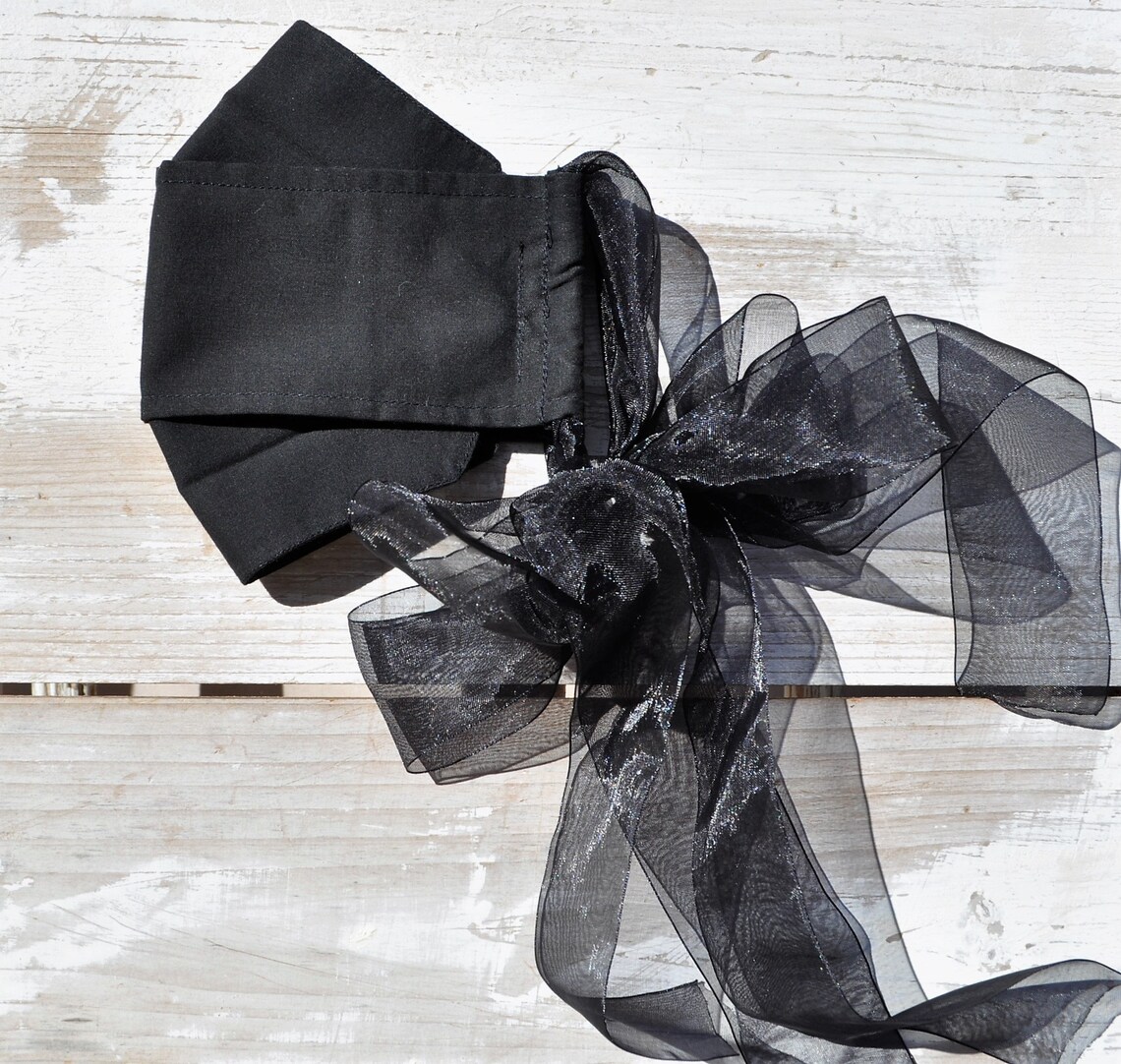 Designer Black Mask, Mask With Ties, Triple Layer Mask, Decorative Mask ...
