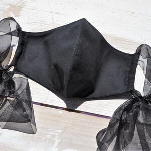 Black Cotton Mask, Black Ties Mask, Duoble Layer Mask, Decorative Mask ...