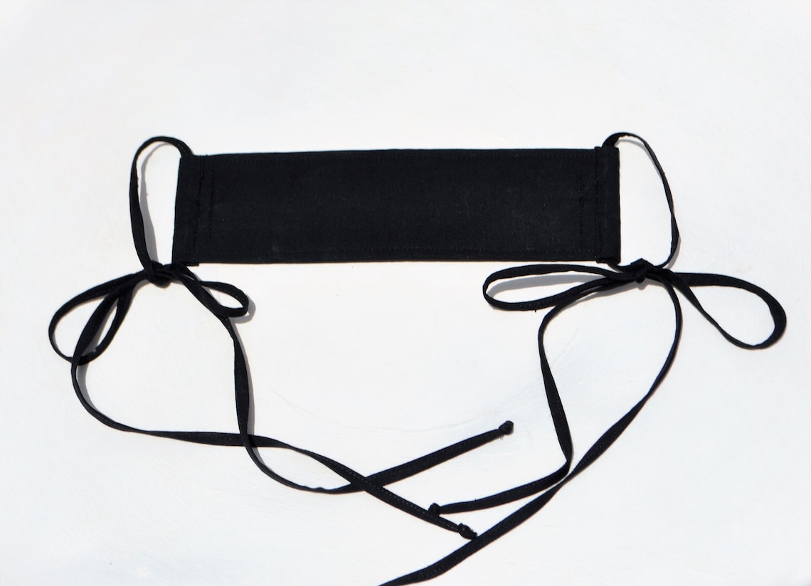 Designer Black Mask Mask With Ties Triple Layer Mask - Etsy