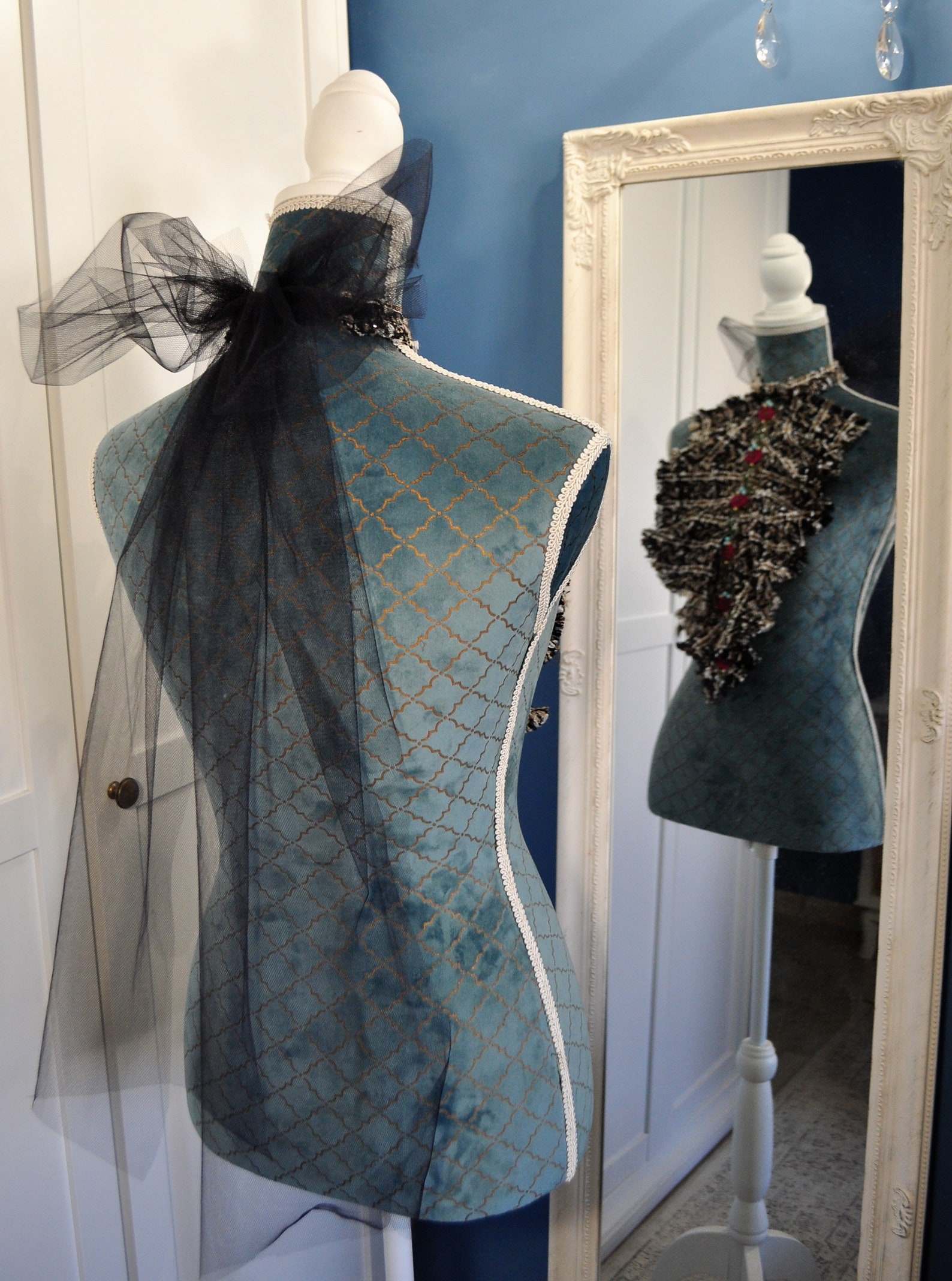 Tweed Ruffle Jabot Tweed Fringe Jabot Embroidery Jabot - Etsy