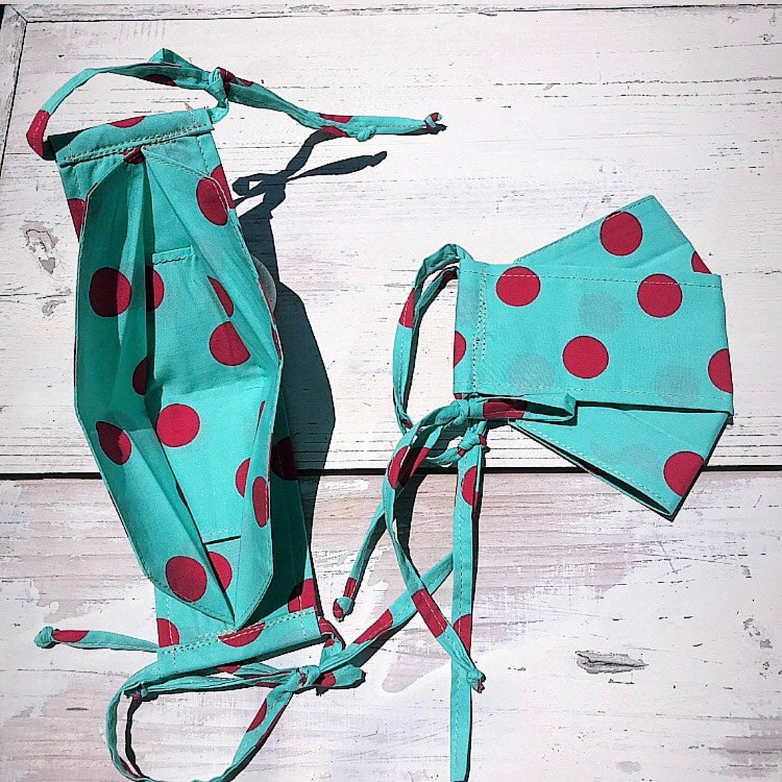 Cotton Dotted Mask Mask With Ties Duoble Layer Mask | Etsy