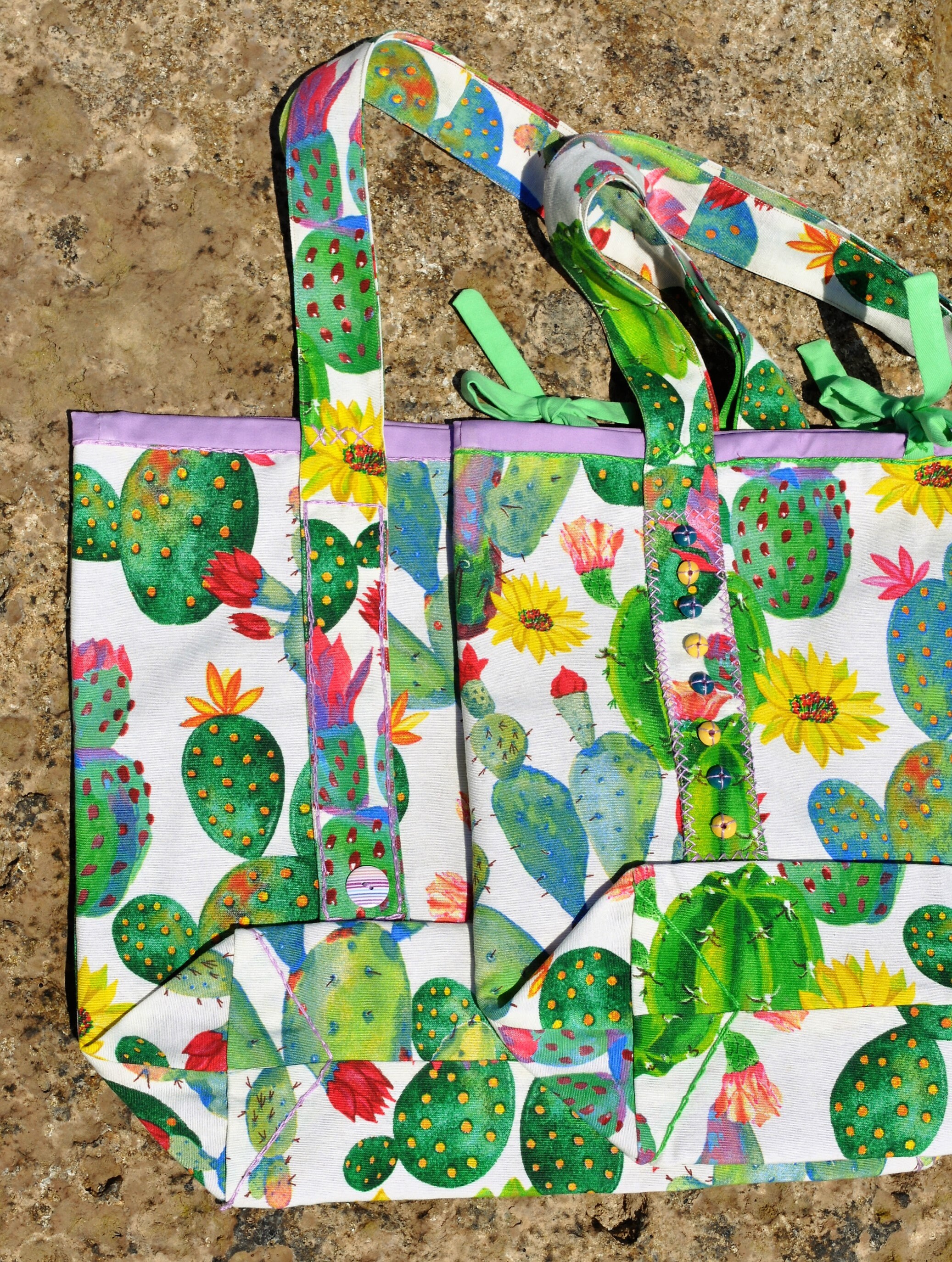 Cactus Beach Bag, Shopper Beach Bag, Big Beach Bag Cactus, Cactus Large ...