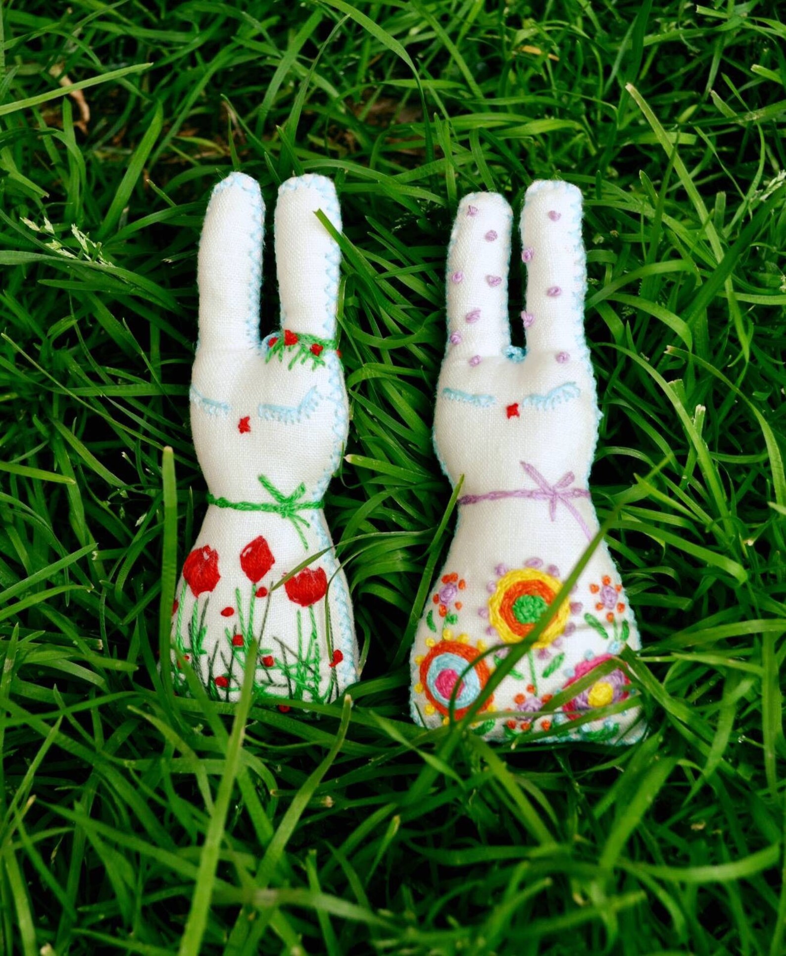 Linen Easter Bunny Rustic Easter Bunny Embroidery Bunnies - Etsy