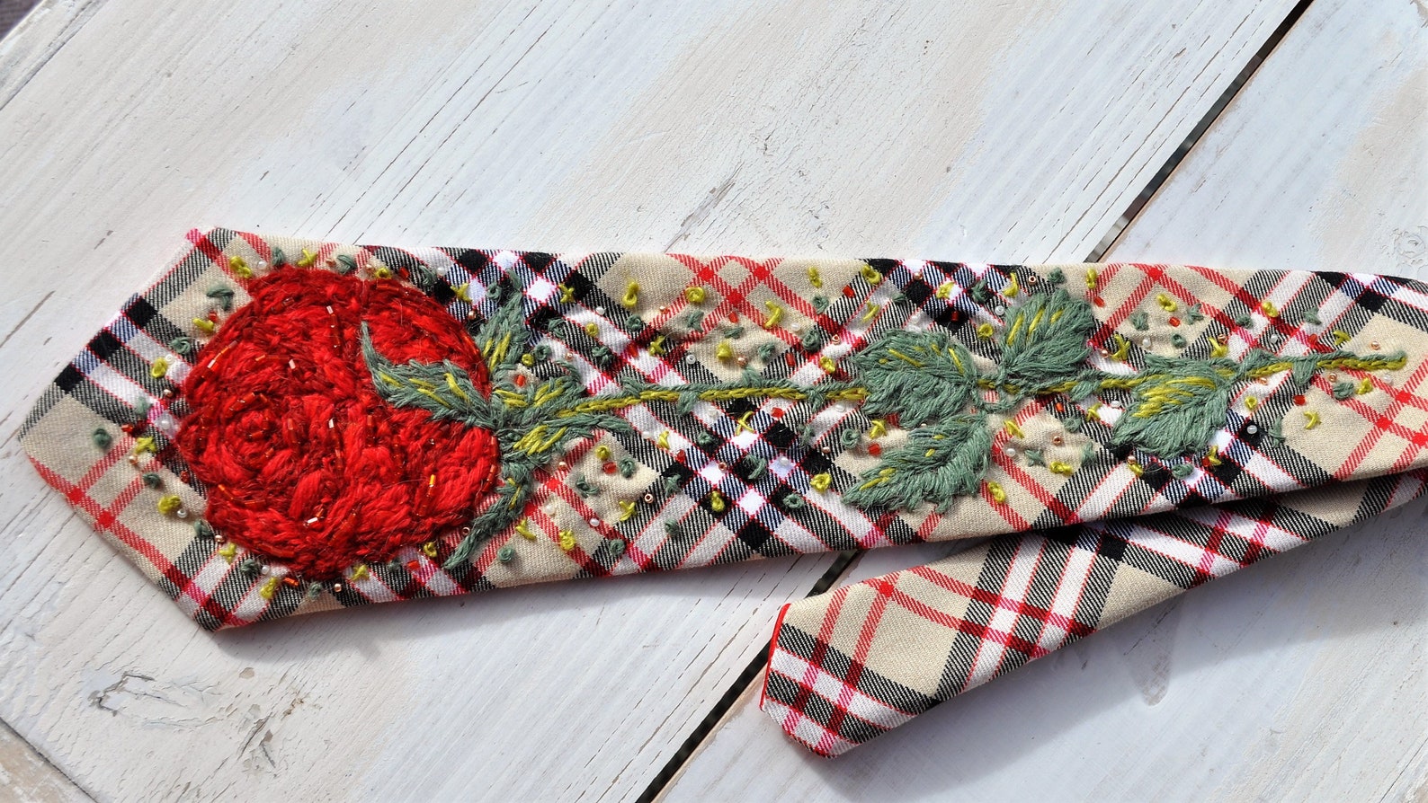 Women Tie With Rose, Cotton Flowers Tie, Jewelry Women Ties, Embroidery ...