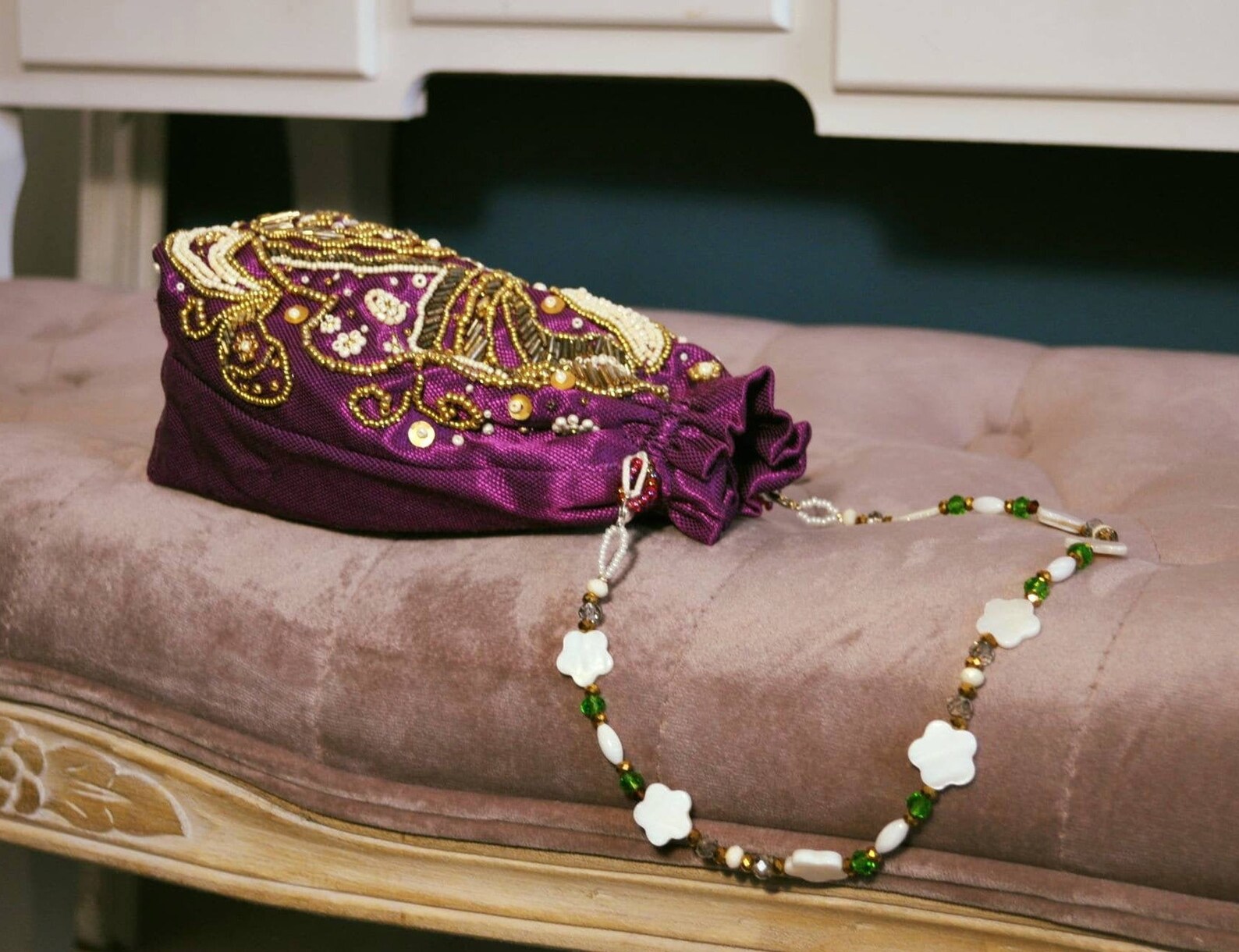 Jewel Small Sack Bag, Small Lilac Pouch, Jewel Bridal Pouch, Wedding ...