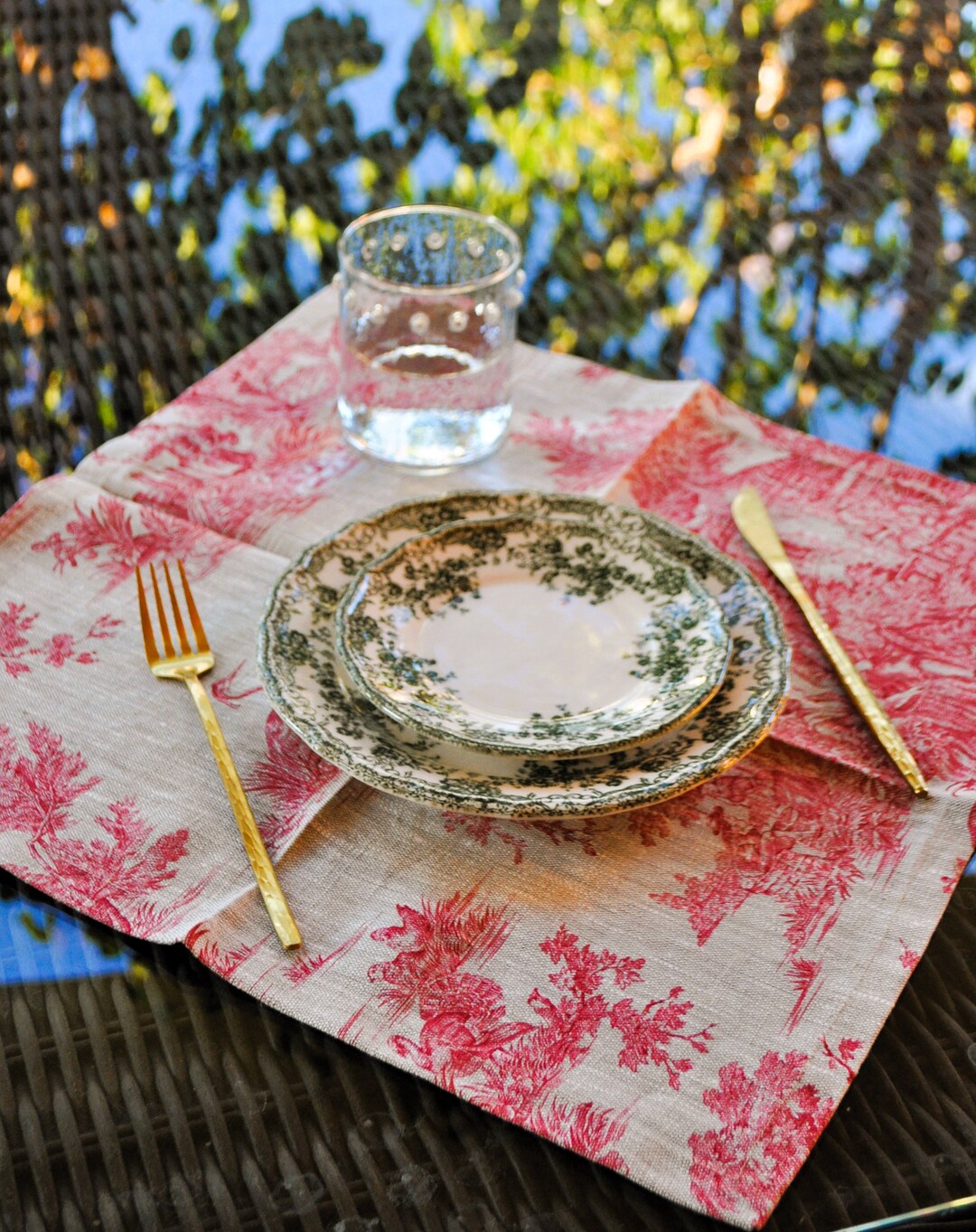 Toile De Jouy Napkin, Linen Vintage Napkin, Vintage Style Napkin, 6 ...