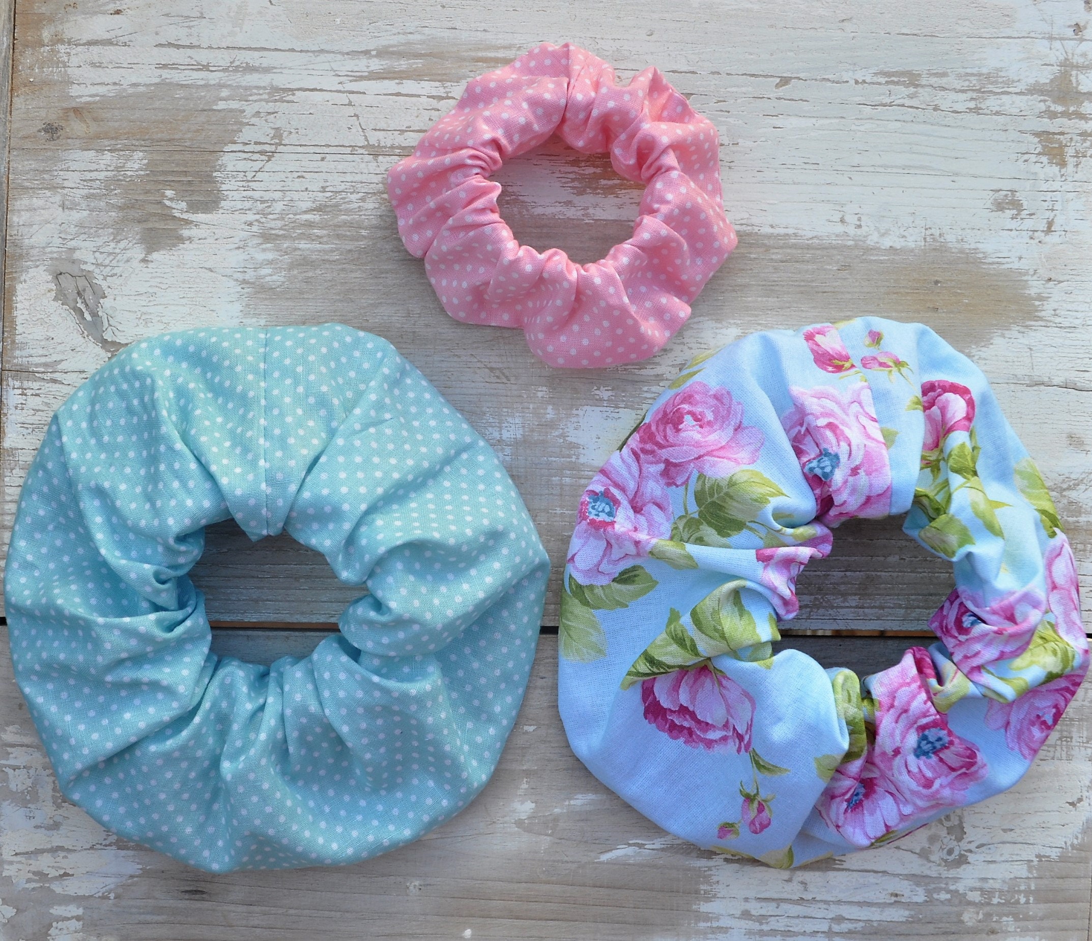 Set 3 Scrunchies Summer Scrunchies Large Scrunchies - Etsy