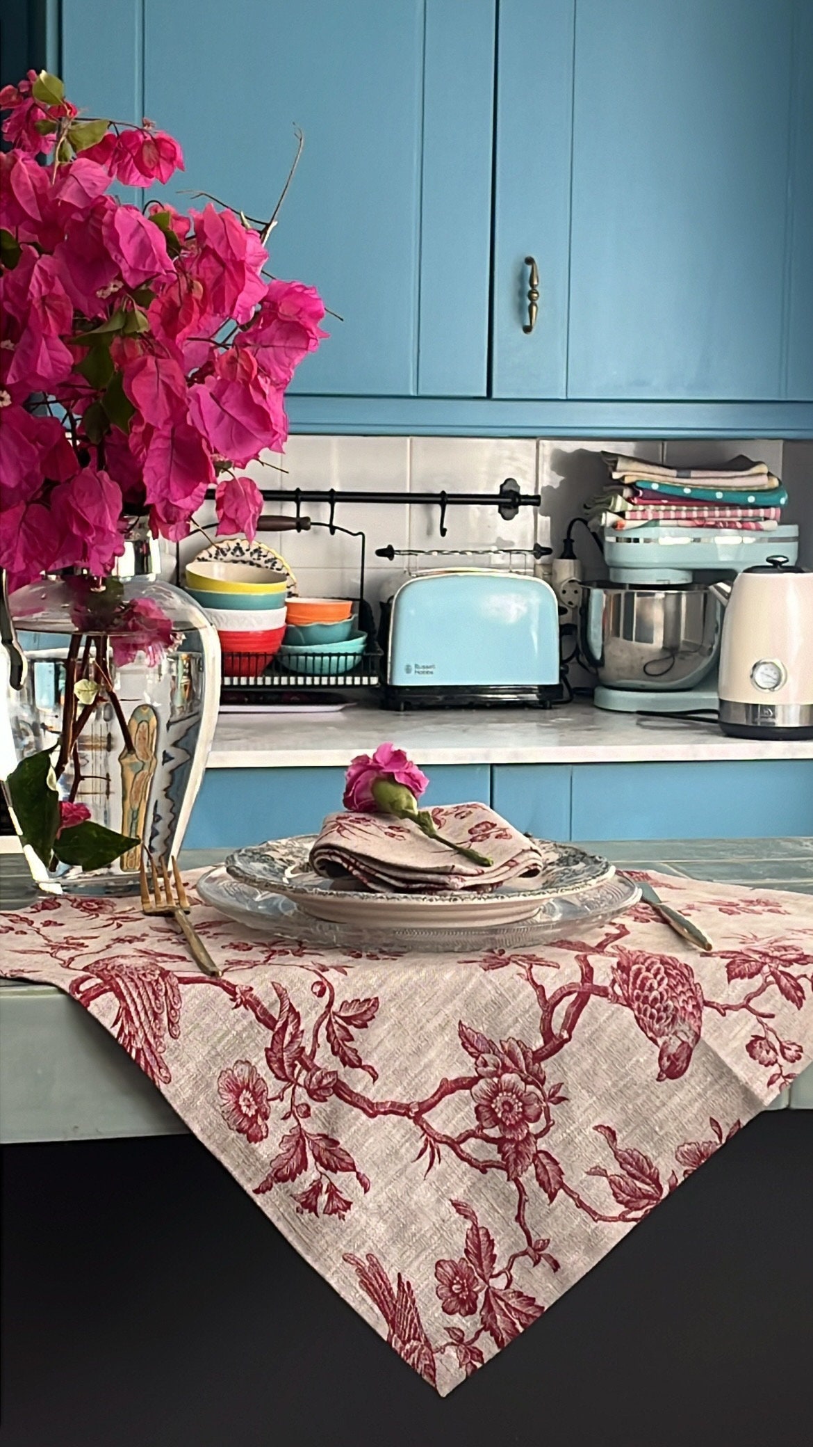 Toile De Jouy Napkin, Linen Vintage Napkin, Vintage Style Napkin, 4 ...