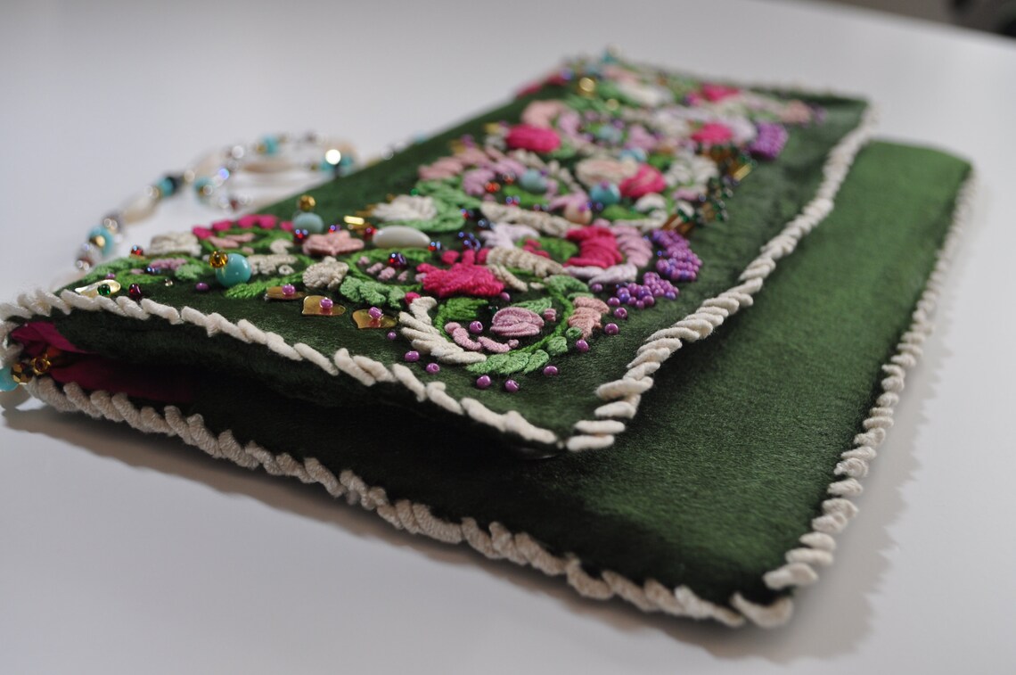 Embroidery Clutch Brazilian Embroidery Velvet Clutch Bag - Etsy