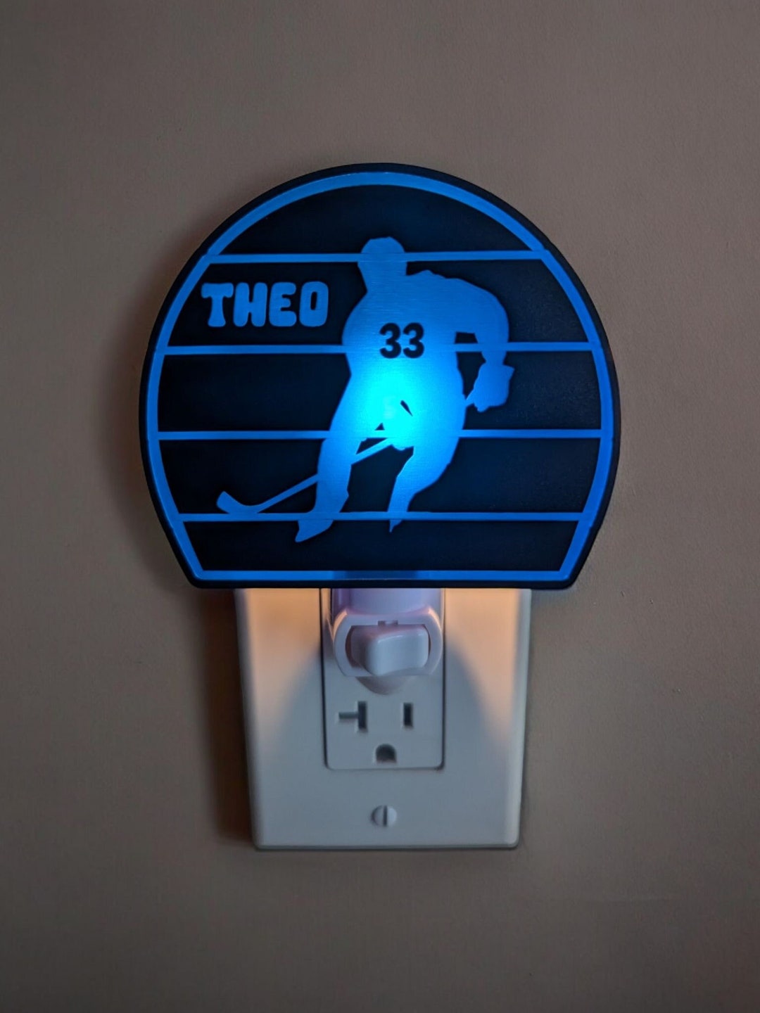 Custom Hockey Light | Hockey LED Plug-in Nightlight | Hockey Name Light ...