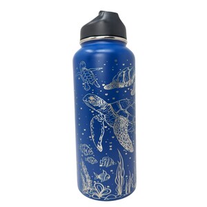 Sea Turtle Water Bottle Laser Engraved Water Bottle 32oz Bottle Turtles ...