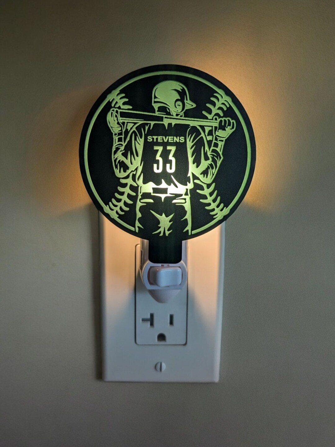 Custom Baseball Light Baseball LED Plug-in Nightlight Baseball Name ...