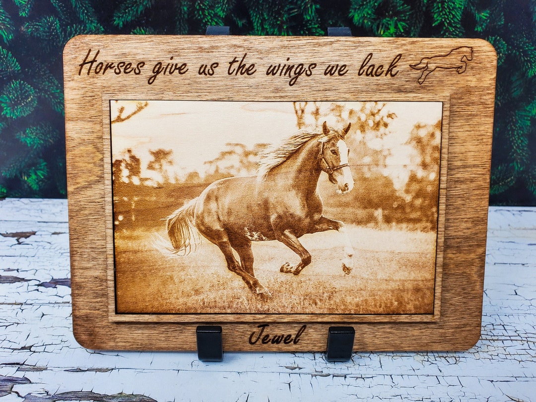 Custom Horse Photo Horse Photo Frame Horse Gift Wood Photo Wood ...