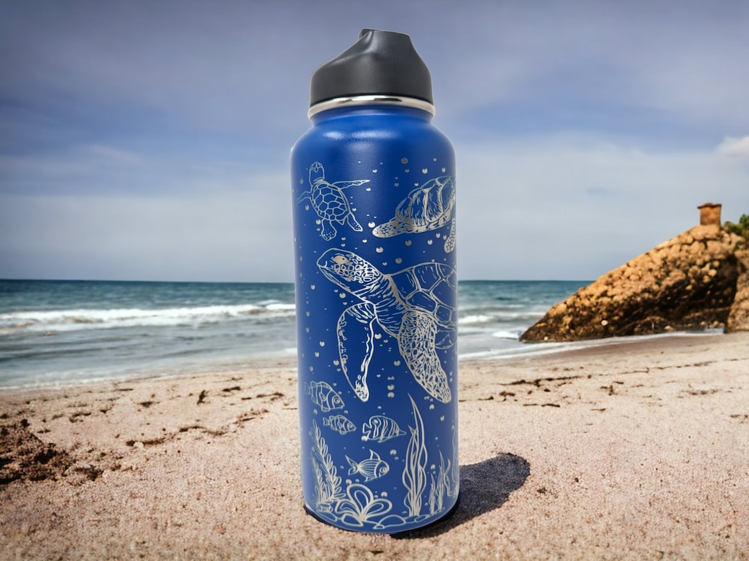 Sea Turtle Water Bottle Laser Engraved Water Bottle 32oz Bottle Turtles ...