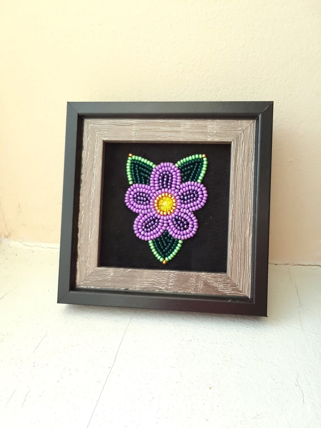 RESERVED/ON HOLD, Metis Beadwork, Metis Flower, Floral Beadwork, Purple ...