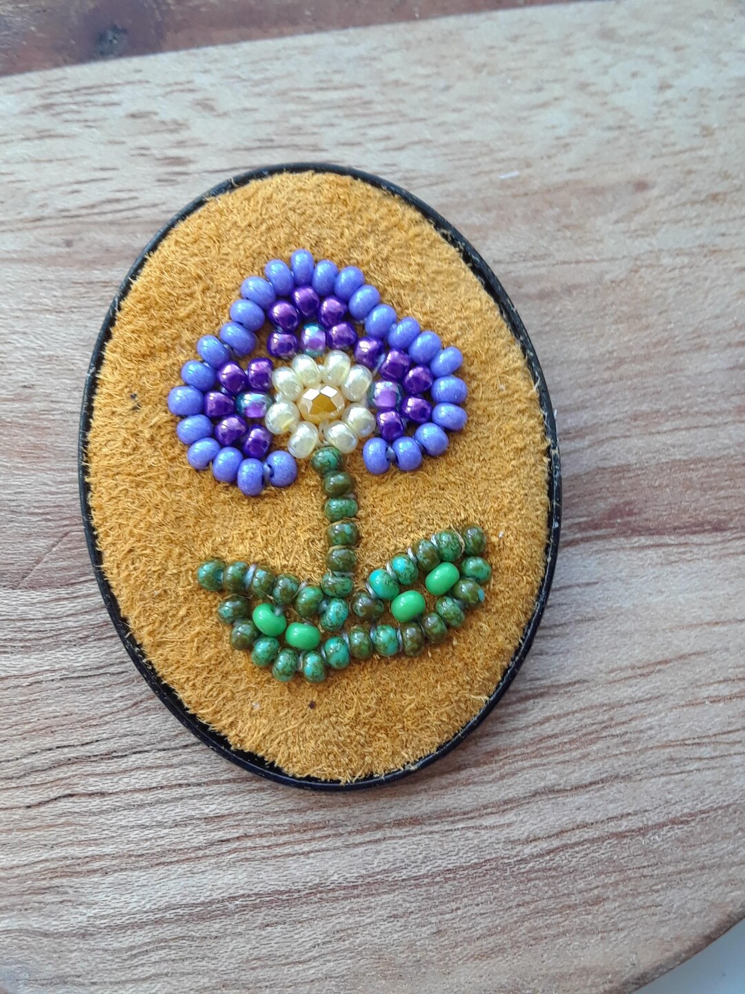 Metis Beaded Brooch, Beaded Pin, Floral Beadwork, Native, Indigenous ...
