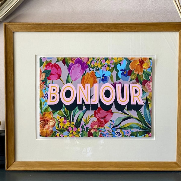 Bonjour Print - Etsy UK