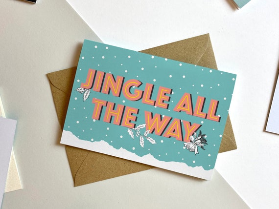 Jingle All the Way Christmas Card by Max Made Me - Etsy