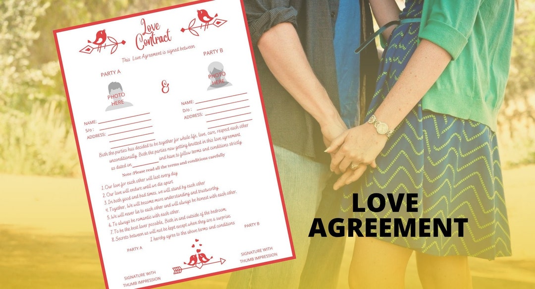 Love Contract Agreement (Instant Download) - Etsy
