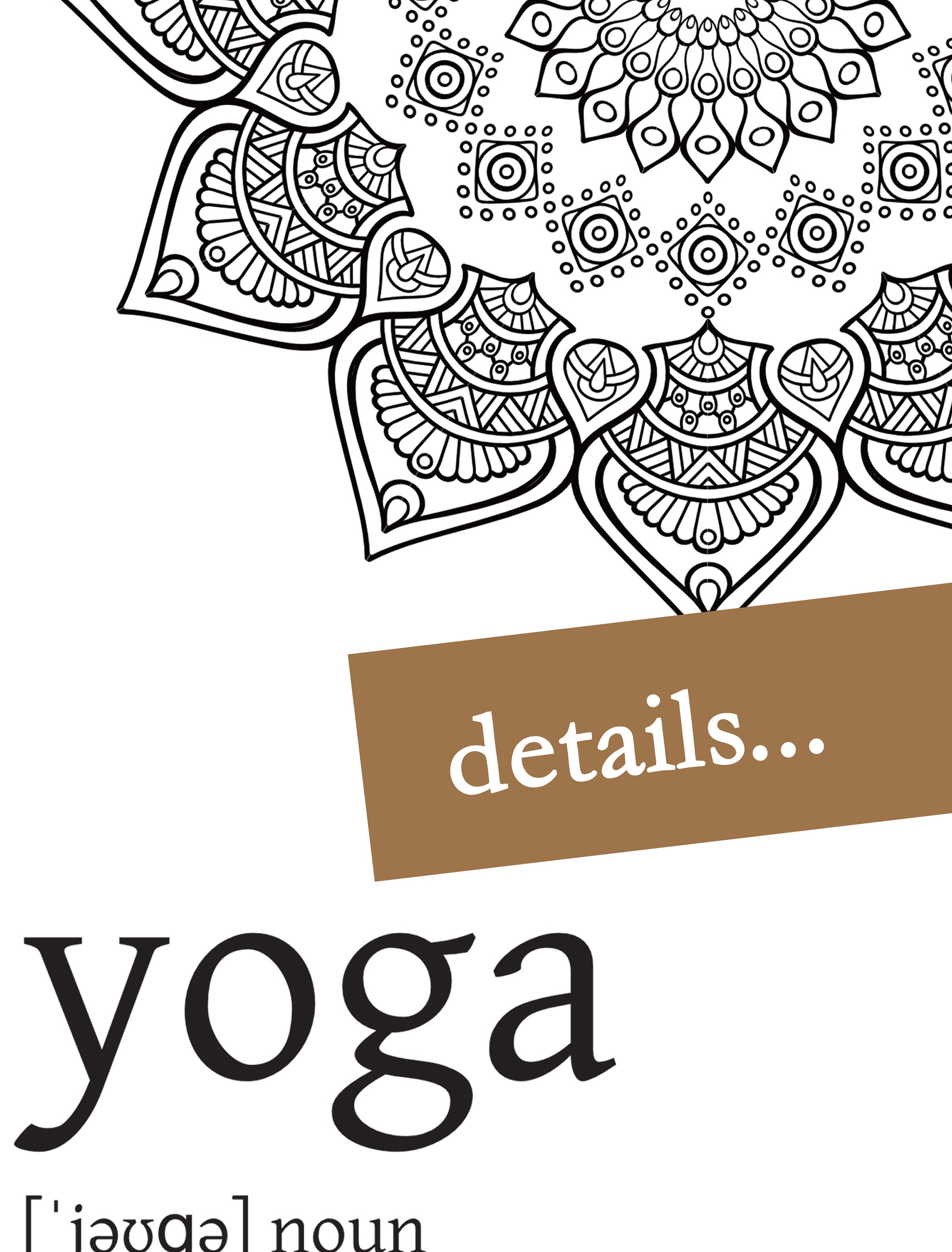 Yoga Definition Printable Poster Mandala Illustration Yoga Definition ...