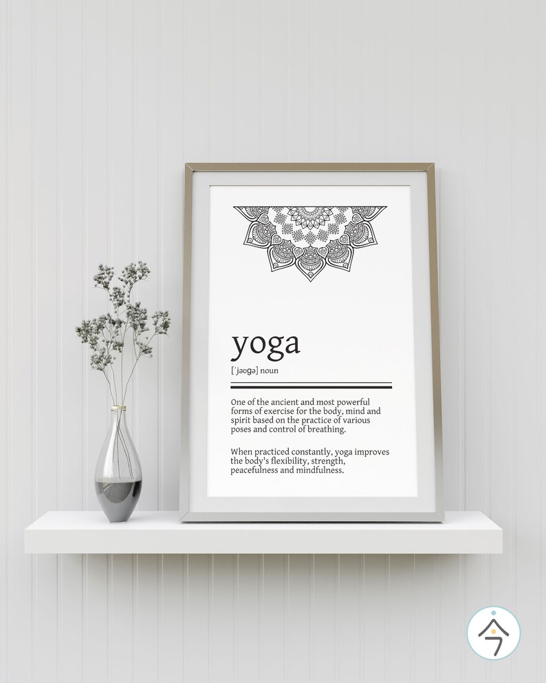 Yoga Definition Printable Poster Mandala Illustration Yoga Definition ...